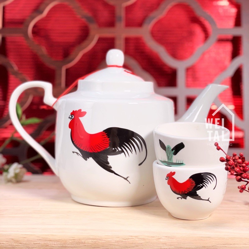 Ceramic Teapot Rooster Tea Pot Traditional Rooster Teapot Teko 鸡公茶壶 ...