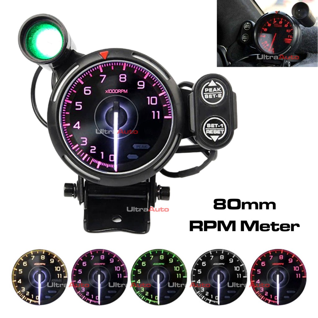 Defi BF/N2 (80mm/3.75 Inch) RPM Tachometer Gauge OEM Stepper Motor with ...