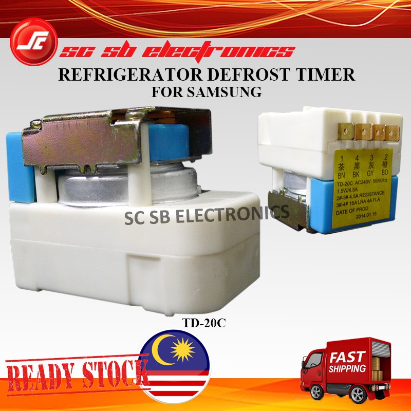 SAMSUNG 4 PIN REFRIGERATOR DEFROST TIMER FREEZER FRIDGE - TD-20C ...