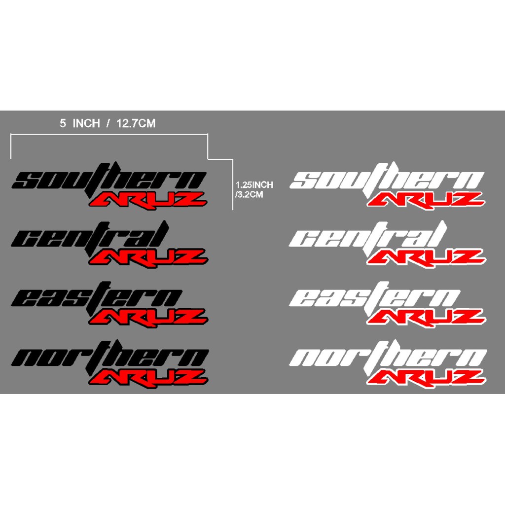 PERODUA ARUZ STICKER southern, eastern, northern and central aruz ...