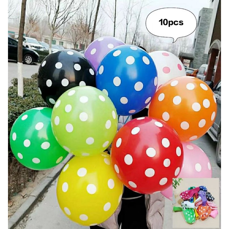 10pcs polka dots latex balloon (12inch)ballon belon party birthday ...