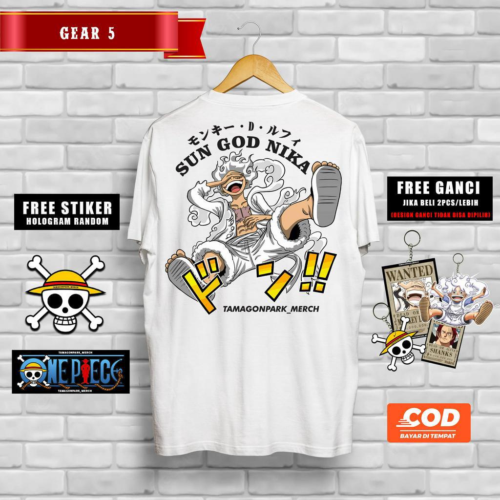 Sun GOD NIKA GEAR 5 LUFFY ONE PIECE TAMAGON PARK MERCHANDISE T-SHIRT ...