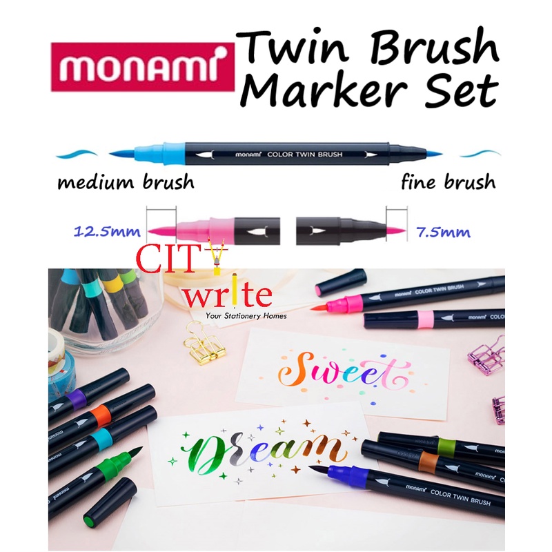 6's Set Calligraphy Art Marker Twin Head Design Marker Calligraphy Pen ...