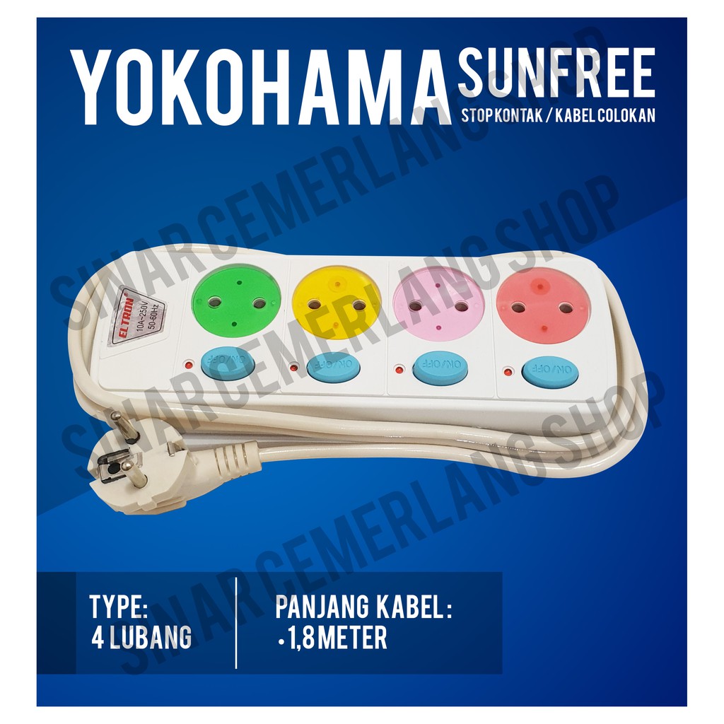 Yokohama Electric Socket 4 Hole Plugs With Indicator Light Switch + 1.8 ...