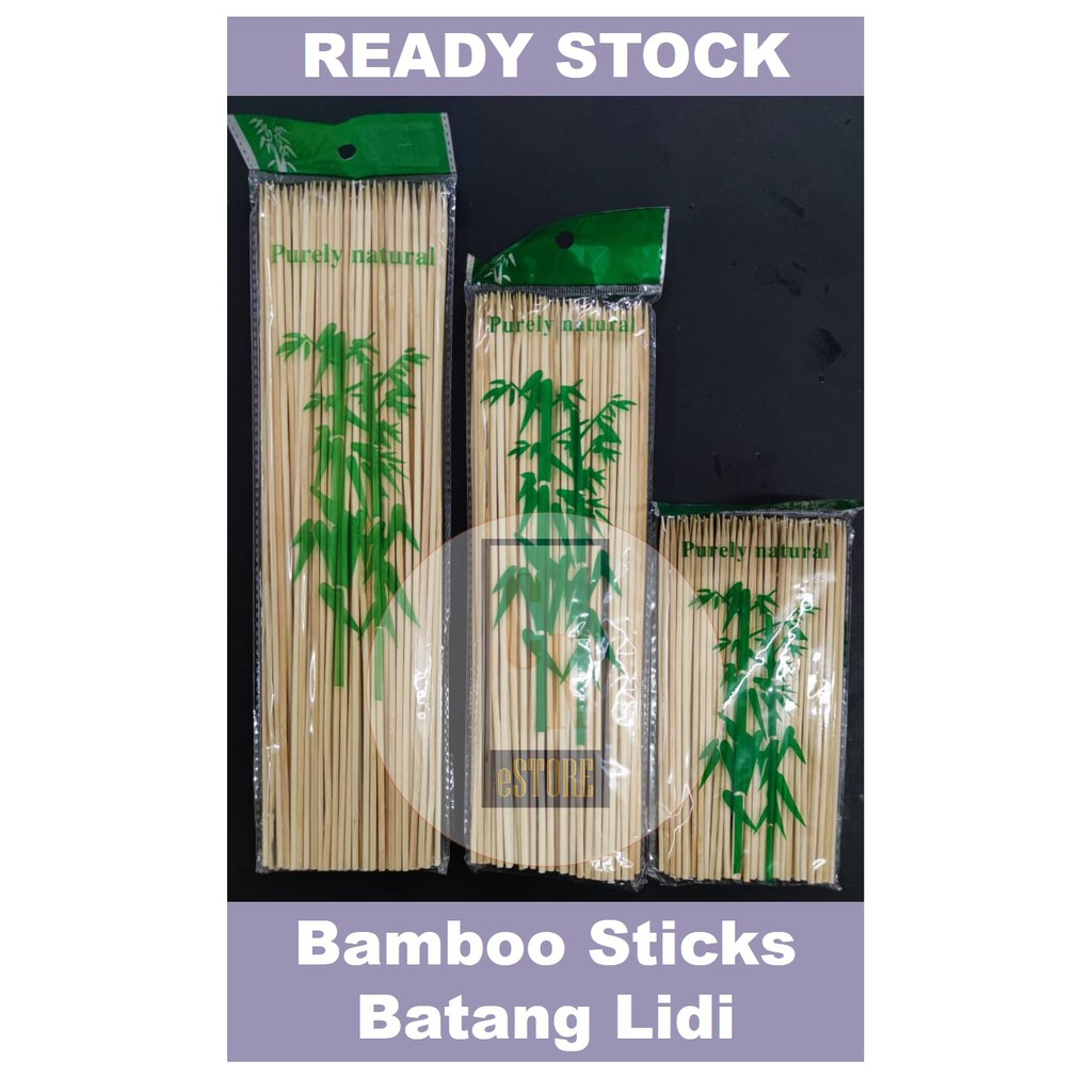 Batang Lidi Satay BBQ Stick Bamboo Skewer Kayu Cucuk Satey Kayu Bunga ...