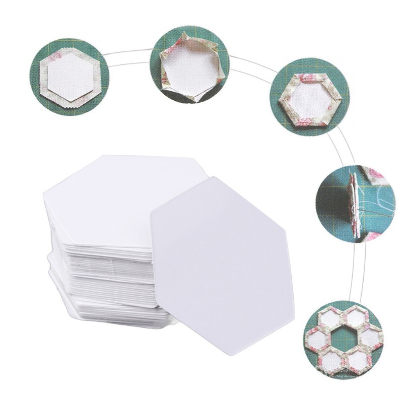 100Pcs Hexagon Templates for Patchwork Paper Quilting Sewing Craft DIY ...