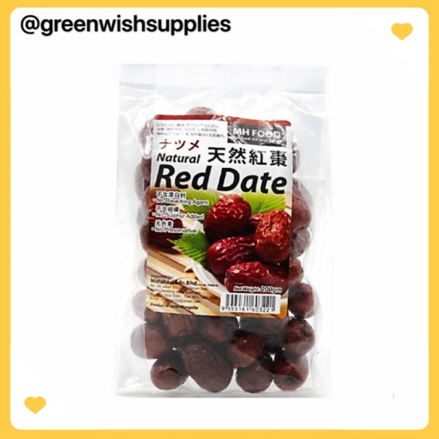 MH FOOD - Natural Red Date, 天然红枣 (200g) Exp:12/2026 [No Sulphur][No ...