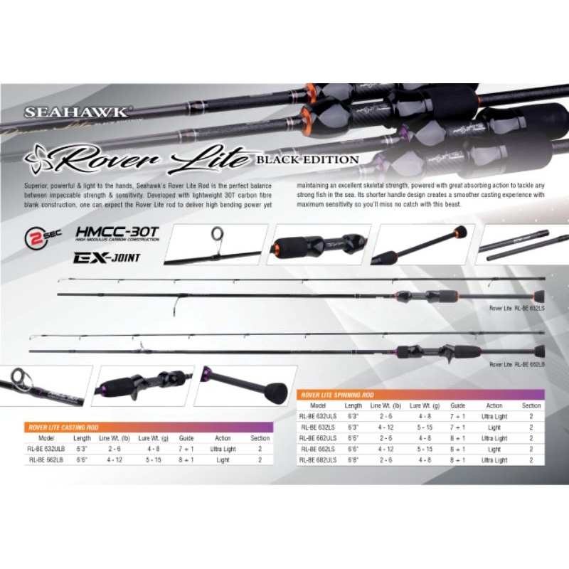 SEAHAWK ROVER LITE FISHING ROD | Shopee Malaysia