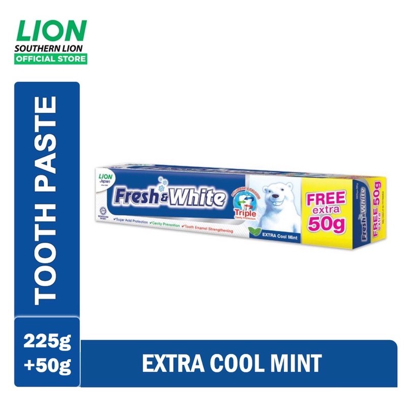 Fresh & White Toothpaste - Extra Cool Mint (225g + 50g) | Shopee Malaysia