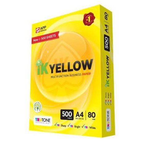 IK YELLOW A4 80gsm 1ream 500sheets Paper Kertas Putih A4 Photocopy ...