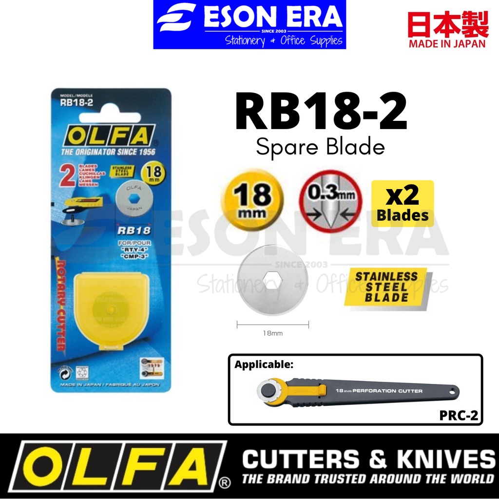 Olfa PRC-2 18mm Perforation Cutter Made In Japan Knife Pisau Bulat (Blades Olfa RB18-2/PRB18-2 ...