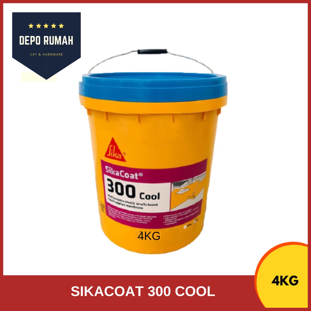 4KG SIKA SikaCoat®-300 Cool (WATERPROOFING Multipurpose Elastic Acrylic ...