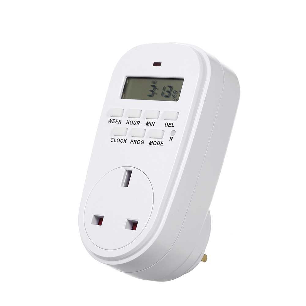 Digital Timer Switch Socket with LCD Display Plug-in Programmable Time Controller Intelligent ...