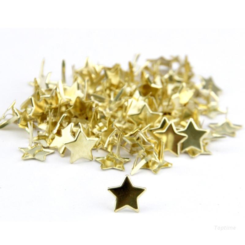 Top 100 Pcs/Pack Multi-purpsoe Star-shaped Metal Pushpins Set Classic Gold Thumb Tacks Set for ...