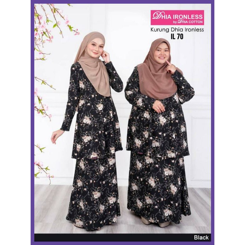 Baju Kurung Tanpa Gosok Dhia Ironless by Dhia Cotton Batch 9 Size XS hingga 10XL (Plus Size ...