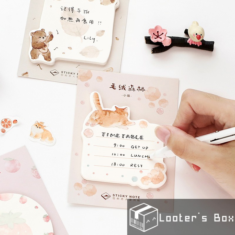 Dog & Cat Fur Babies Forest Cute Animal Index Sticky Note (UA) | Shopee ...