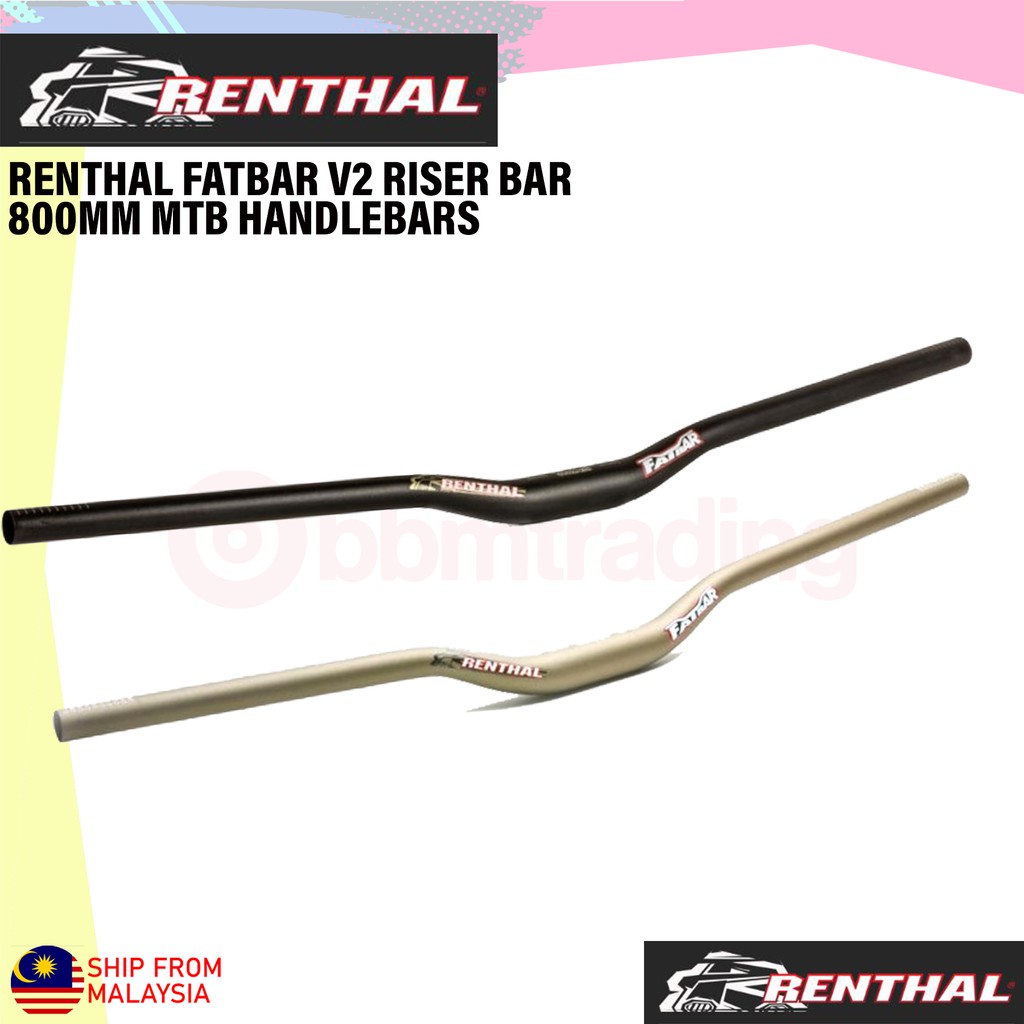 RENTHAL FATBAR V2 31.8MM RISER BAR 800MM MTB HANDLEBARS BLACK EDITION ...