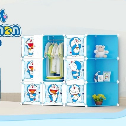 DORAEMON 9C DIY Rack Storage Cabinet Wardrobe Corner Rack With Almari ...