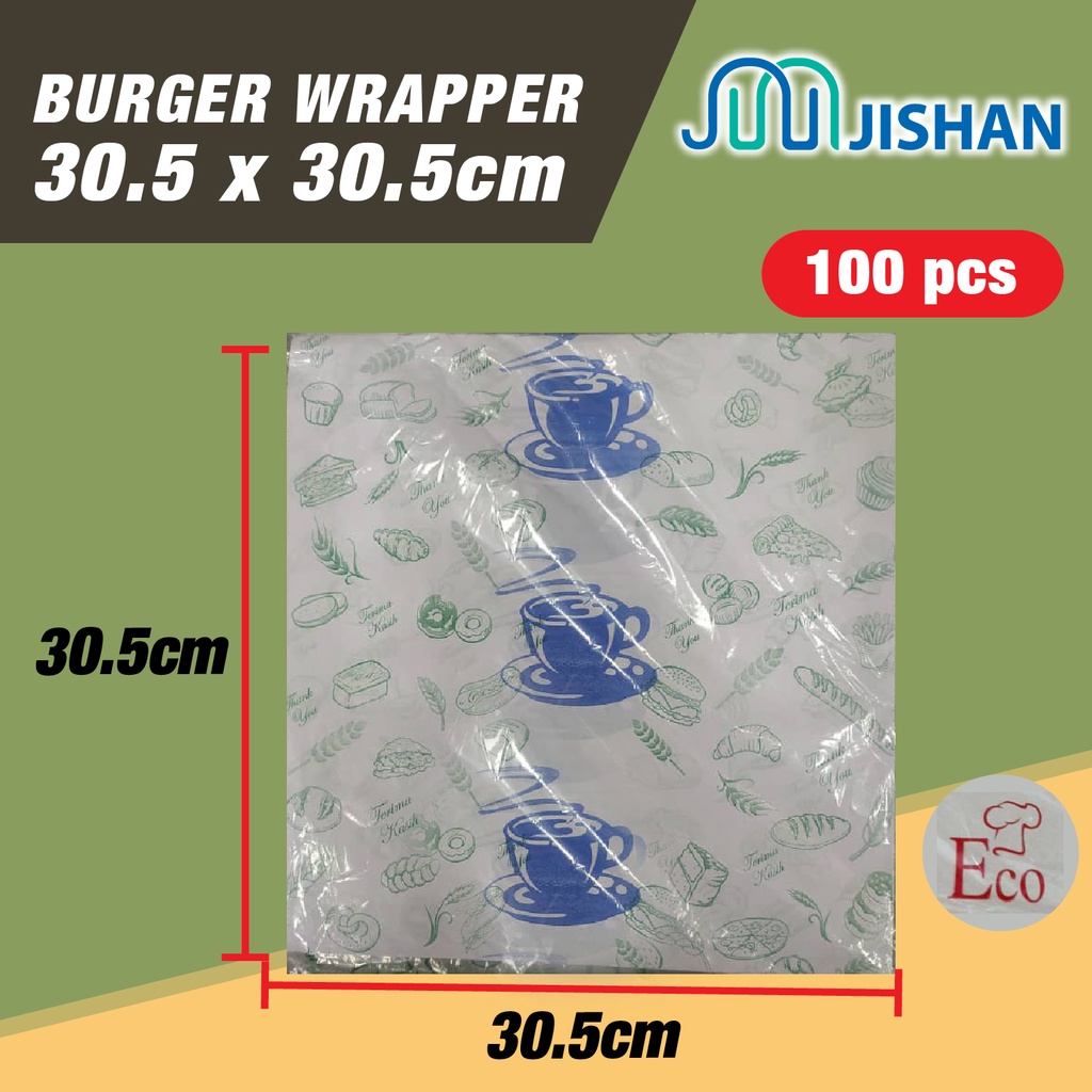 [100pcs] CHEAPEST JISHAN Hawker Paper/Food Paper Wrap/Kertas Minyak ...