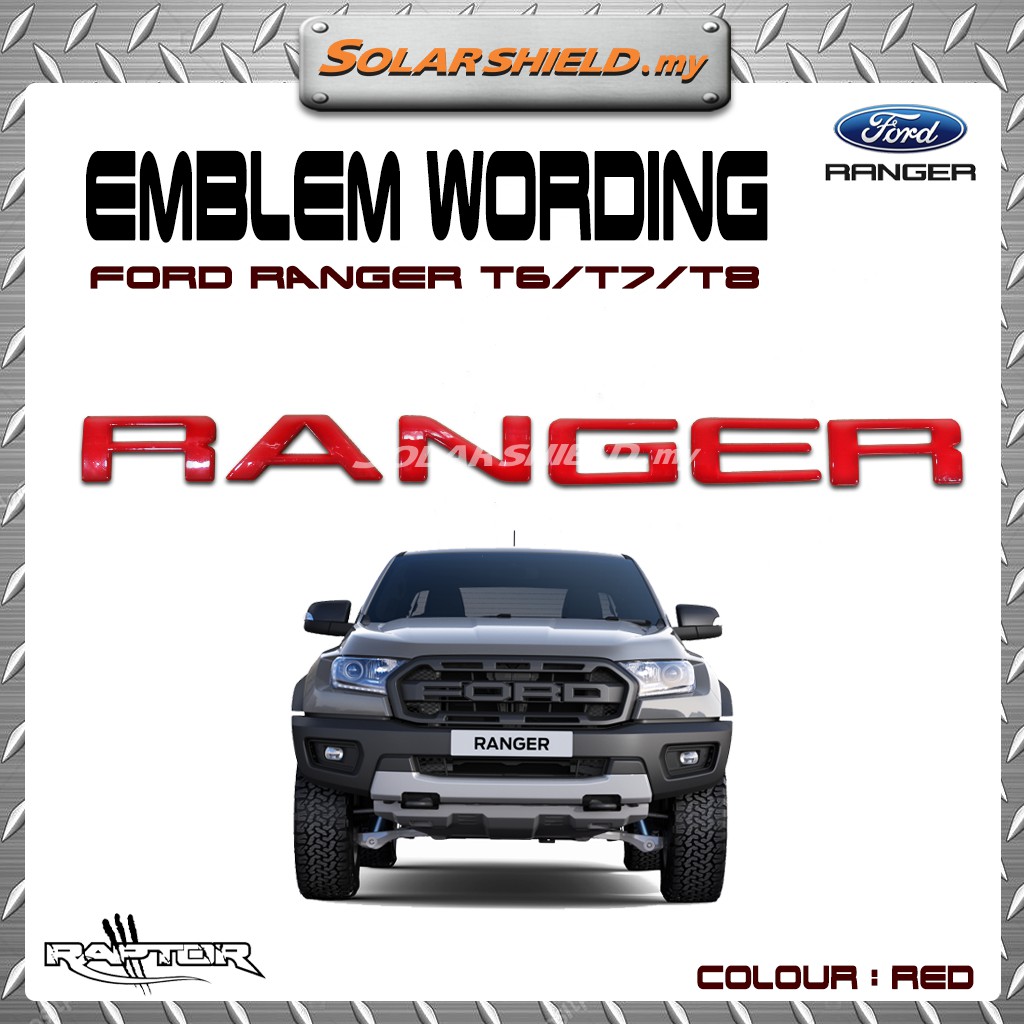 Ford Ranger Grille Top Logo Letter 3D Emblem Red Color (Small) | Shopee ...