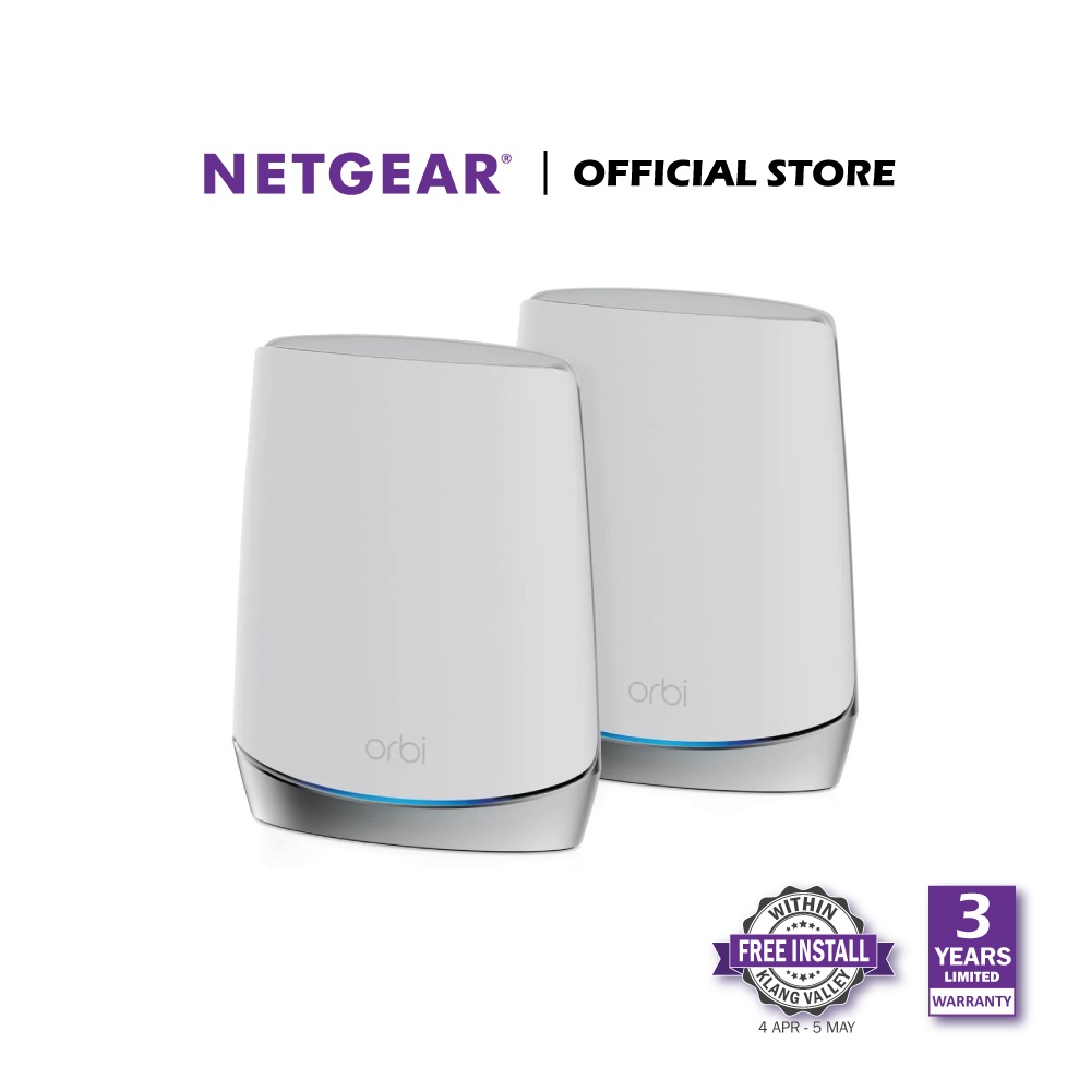 NETGEAR RBK752 Orbi Whole Home Tri-Band Mesh WiFi 6 System 1 Satellite ...