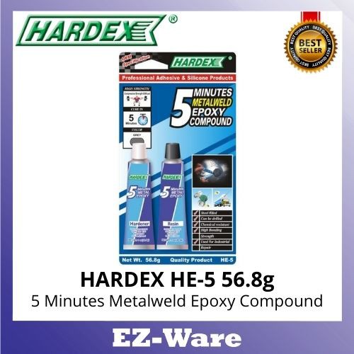 Vick's-ez HARDEX HE5 5 MINUTES STEELWELD EPOXY COMPOUND 56.8G | Shopee ...