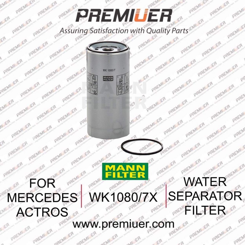 WK1080/7X MANN FILTER Mercedes Actros Water Separator Fuel Filter ...