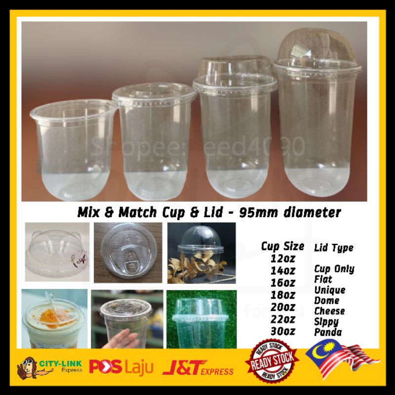 MamaNana | 500 pcs 12oz ~ 30oz Set U shape Plastic Cup Capsule Dengan ...