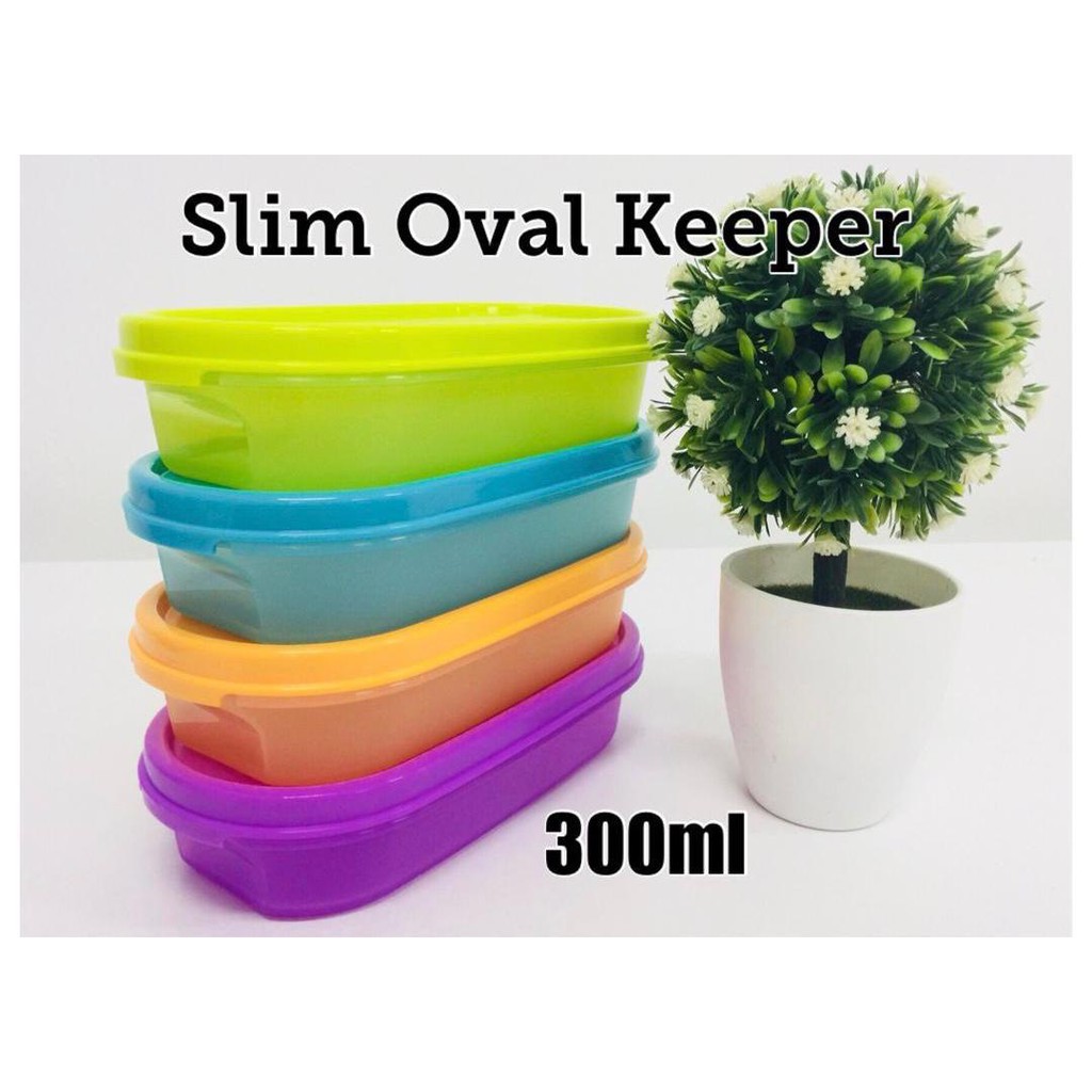 Tupperware slim oval keeper 300ml (4pcs) | Shopee Malaysia