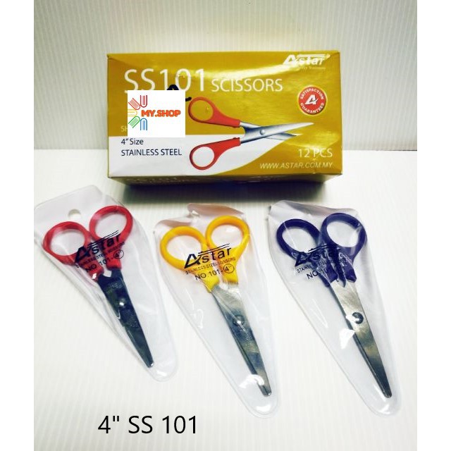 Astar SS101 4" Stainless Steel Scissors ( Sharp Headed ) | Shopee Malaysia