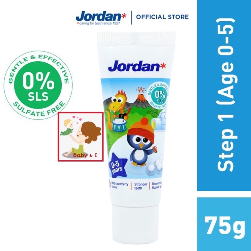 JORDAN Toothpaste Step 1 ( 0-5 yrs ) / Step 2 ( 6-12 yrs ) | Shopee ...