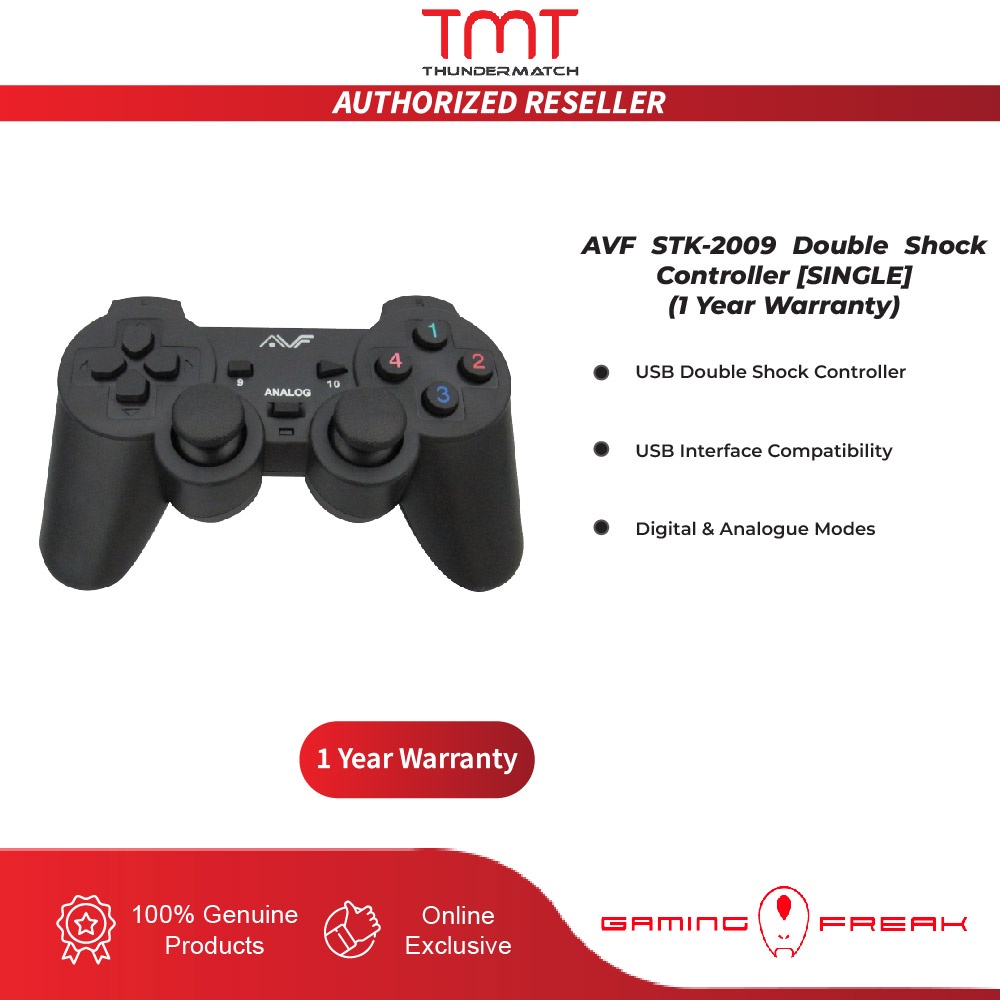 AVF STK-2009 Double Shock Controller Gamepad [SINGLE] / AVF STK-8032 Double Shock Controller ...