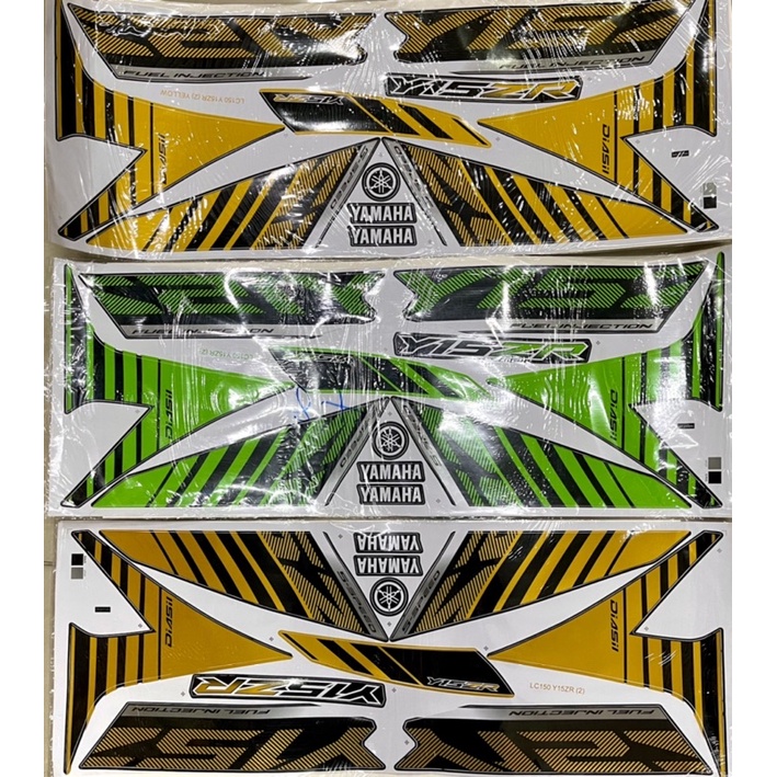 YAMAHA Y15 Y15 V1 V2 SPECIAL EDITION BODY STICKER SET YELLOW GOLD GREEN ...
