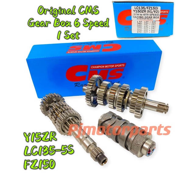 Y15 Y15ZR V1 V2/LC135 5S/FZ150 (Original CMS) (Gear 5 Tambah Ke Gear 6) Racing Gear Box Gear 6 ...