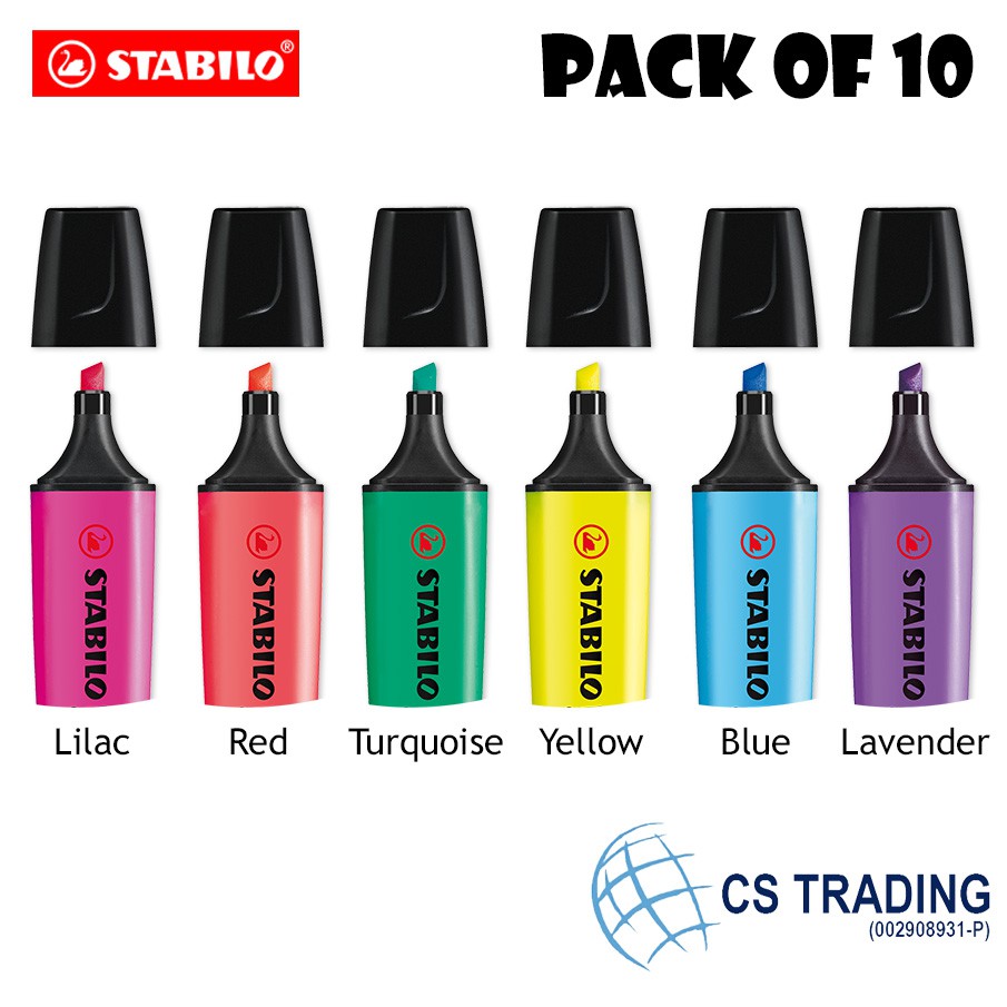 Stabilo Boss Original Highlighter (Box of 10 pcs) - Yellow / Blue ...
