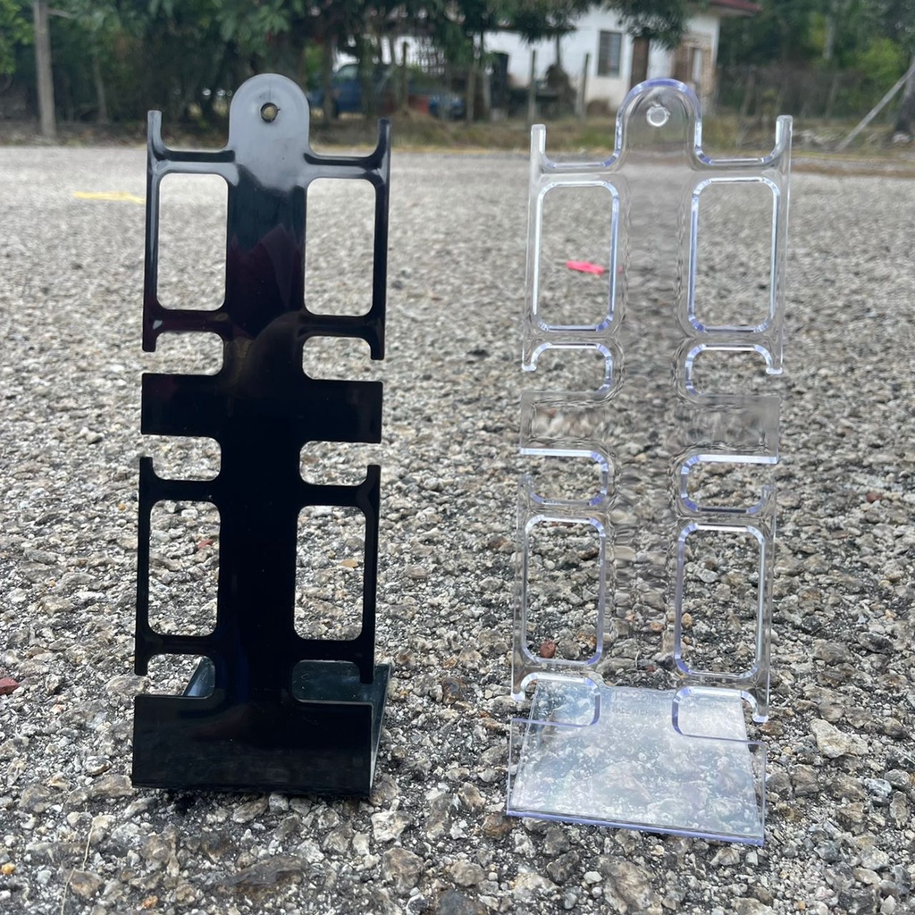WATCH DISPLAY STAND TYPE L 1 2 4 SLOT CLEAR BLACK FOR G- SHOCK AND ...