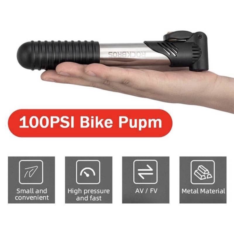 Alloy Aluminum Mini Bike Pump Portable Bicycle High Pressure Hand Pump ...