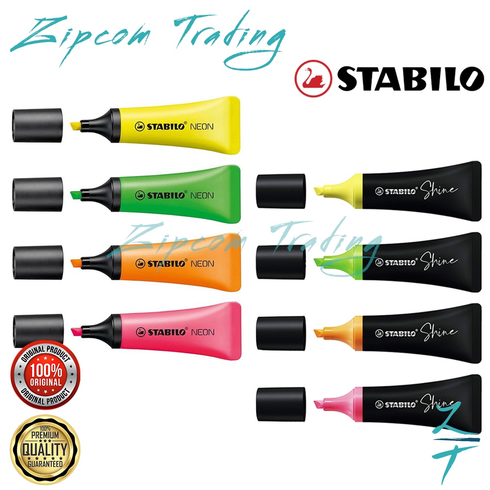 STABILO Neon / Shine Fluorescent Highlighter (2mm/5mm) | Shopee Malaysia