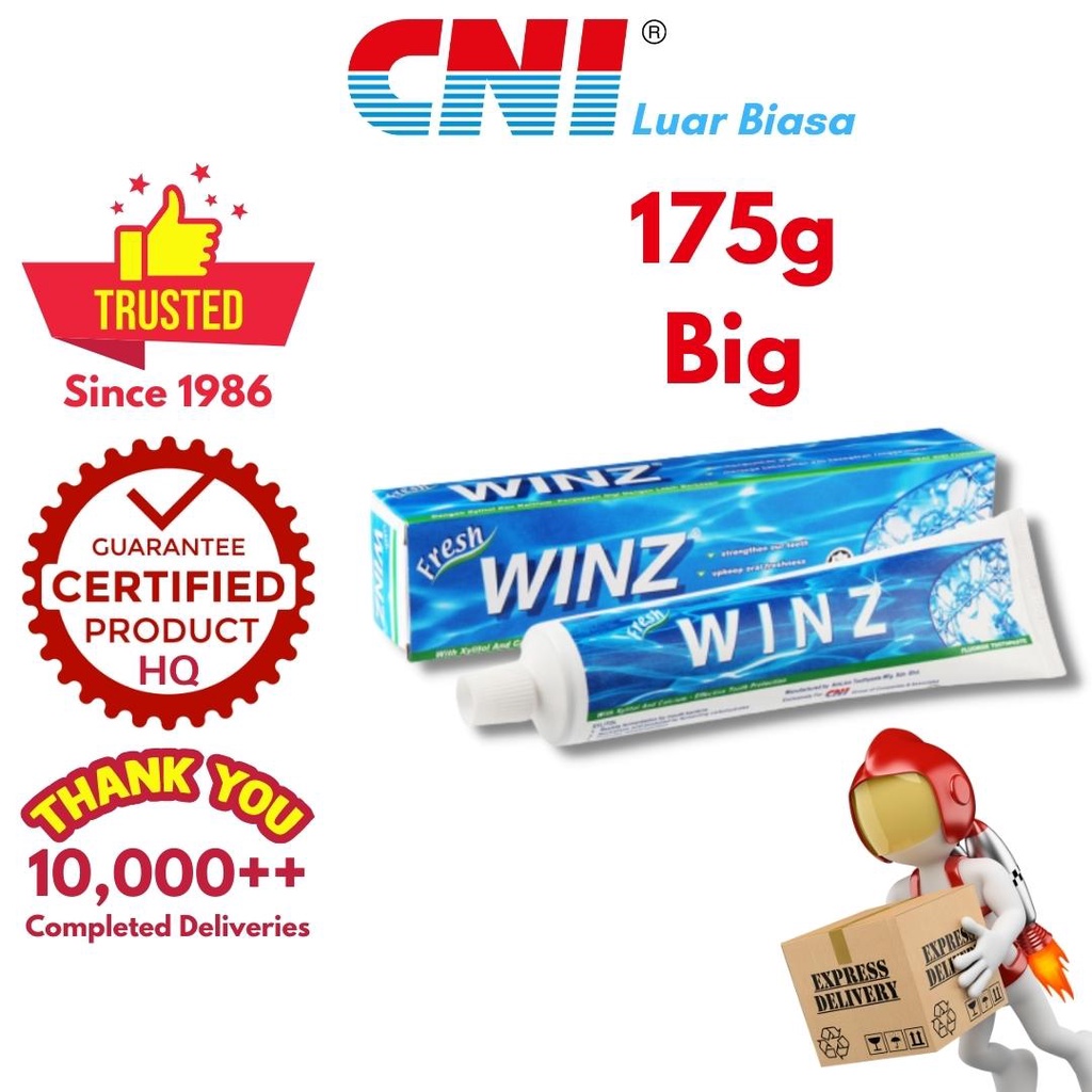CNI WINZ Fluoride Toothpaste (175g) - Power of Xylitol, Calcium, and ...