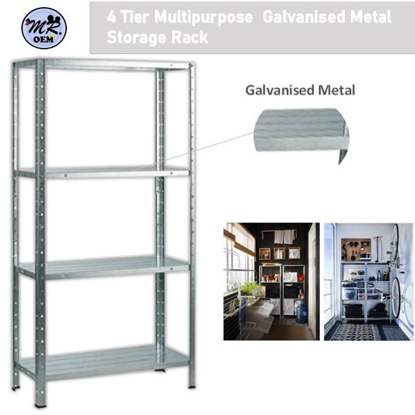 MR OEM 3 Tier/ 4 Tier Multipurpose Galvanised Metal Shelf / Storage ...