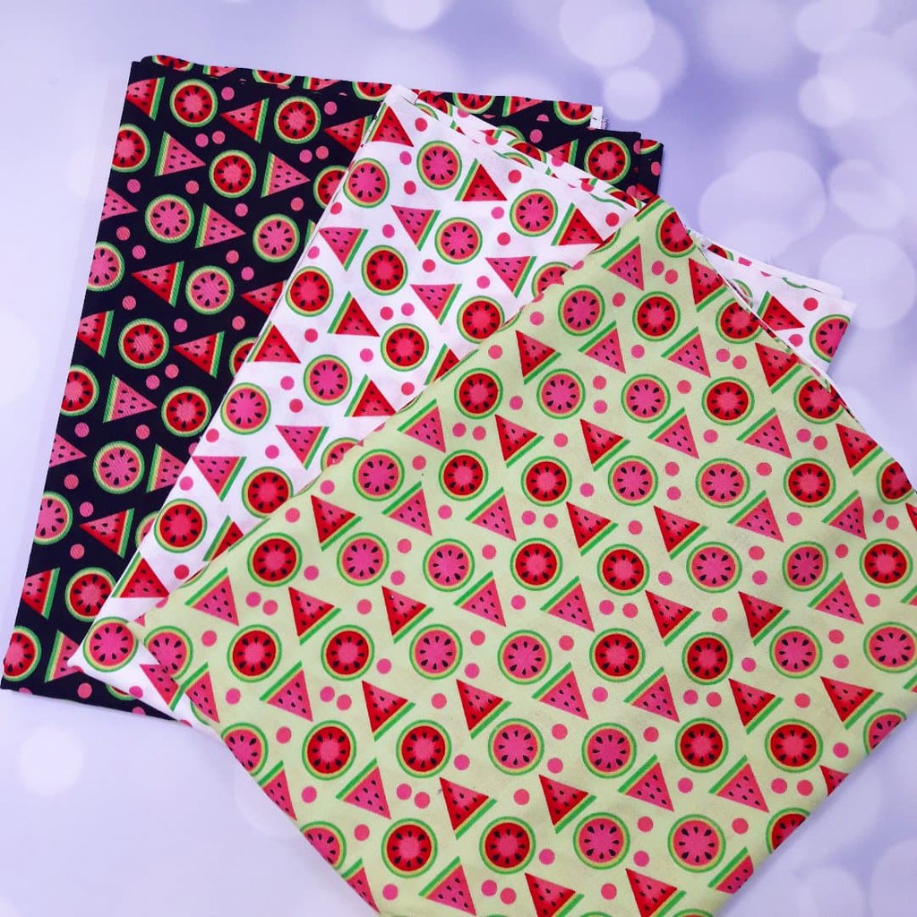 Kain Designer Cotton Corak Watermelon | Shopee Malaysia