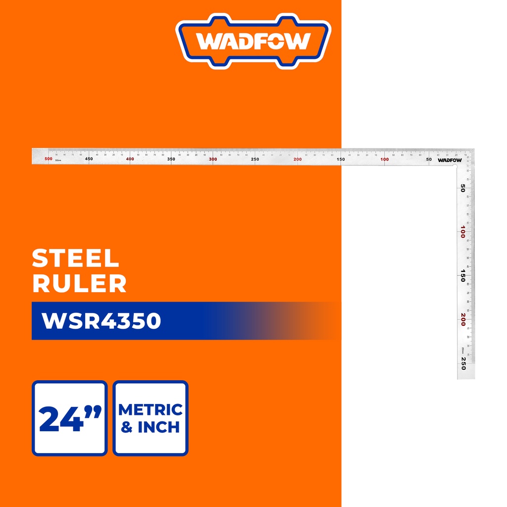WADFOW Angle Square With Metric And Inch Unit Reading L Ruler (20" x 10 ...