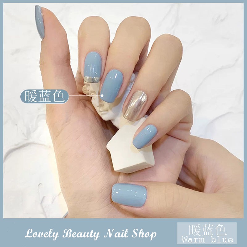 Ink blue gel nail polish new white light therapy nail polish 墨水蓝色凝胶指甲油显白光疗指甲油 | Shopee Malaysia