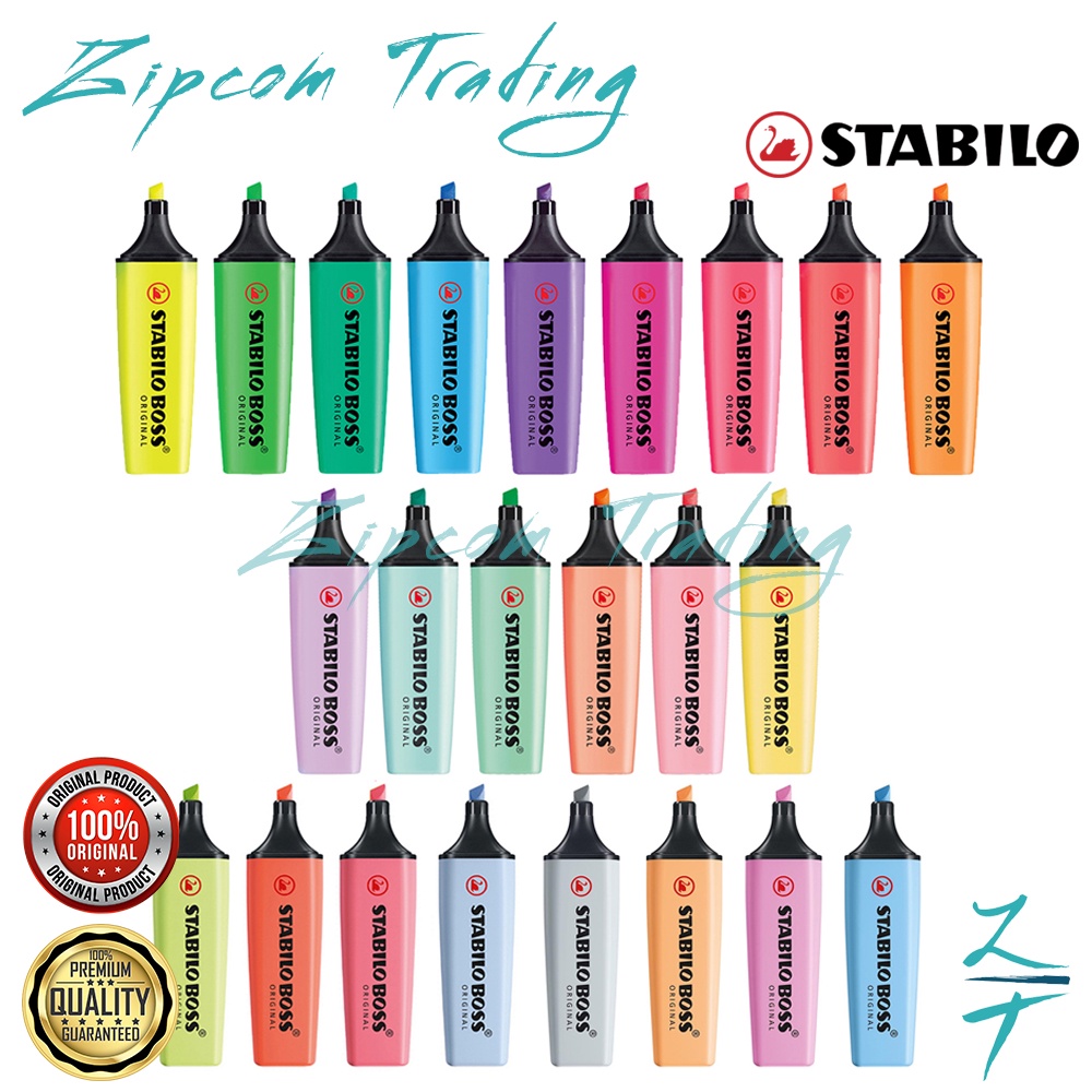 STABILO Boss Original Highlighter Fluorescent / Pastel Highlight Pen 70 ...