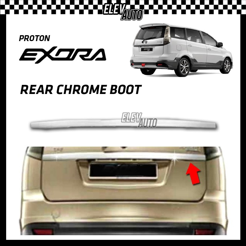 Proton Exora Rear Chrome Boot Back Bonnet Garnish Tail Gate Trim ...