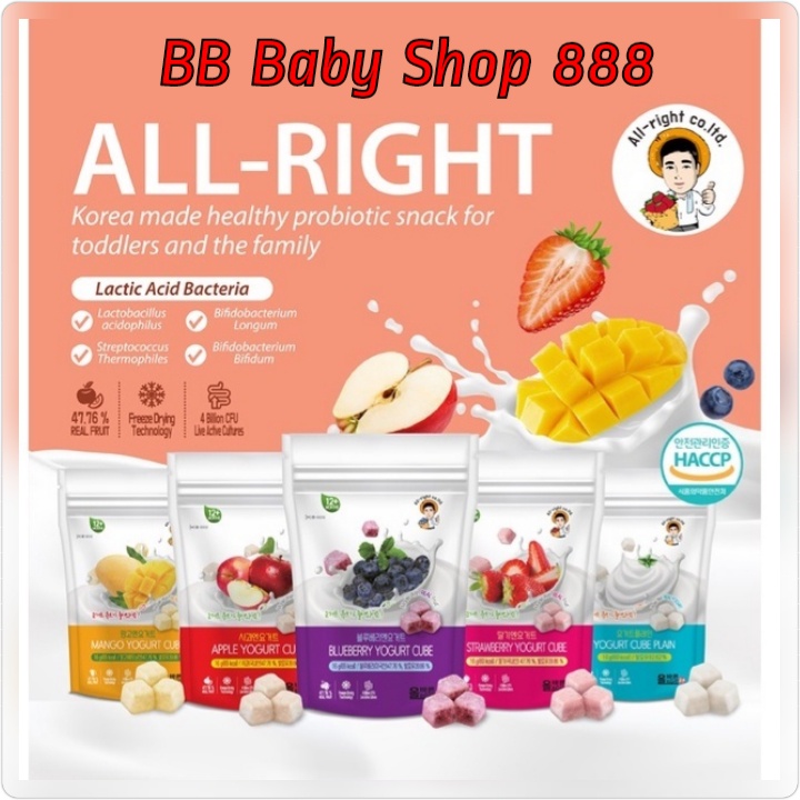 ALL-RIGHT Korean Organic Probiotic Yogurt Cube (12mth+) | Shopee Malaysia