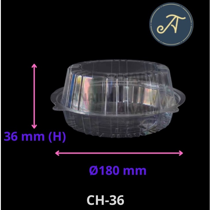HIRO CH-36 Transparent Plastic Chiffon Cake Food Container (50pcs ...