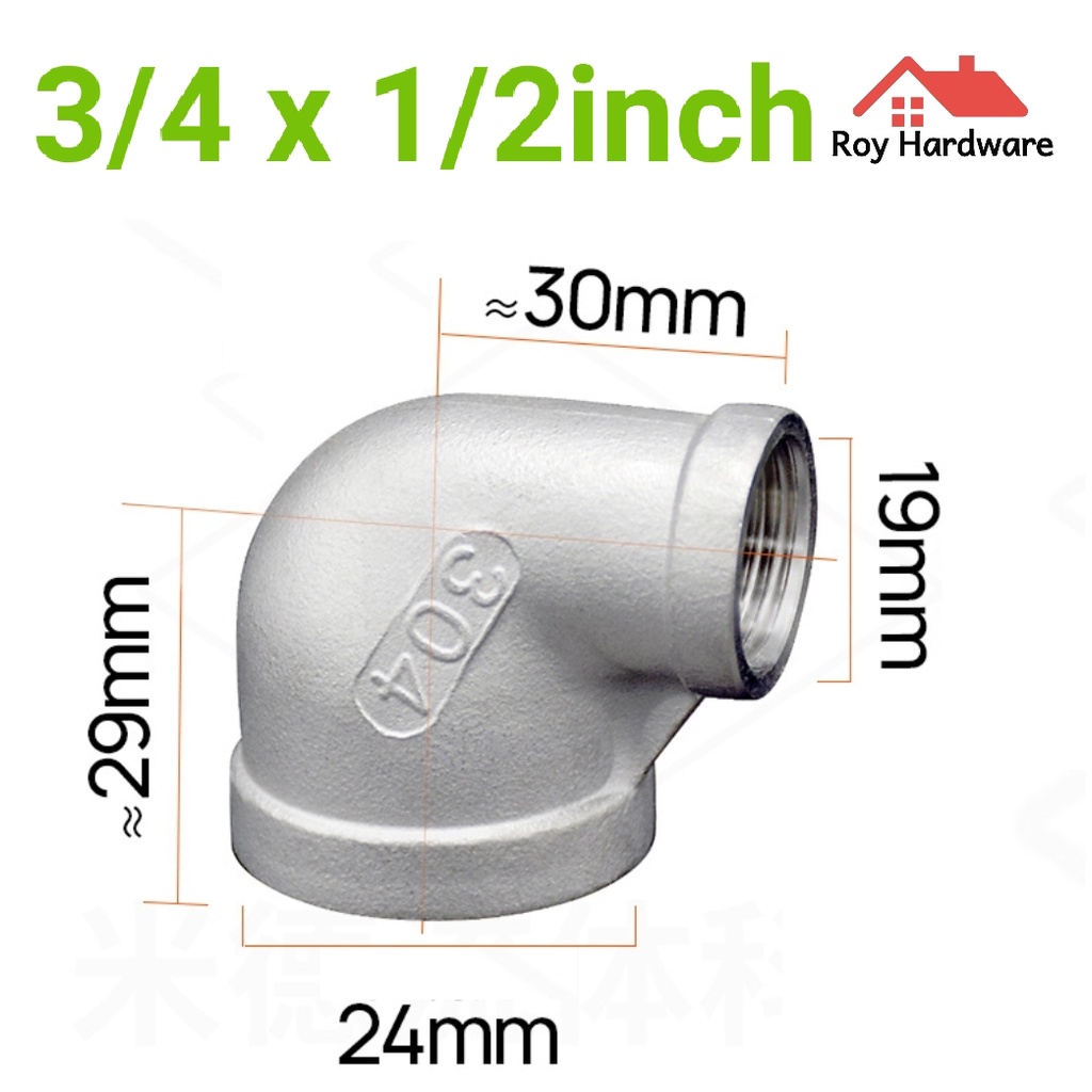 Stainless Steel 304 DN15 1/2''inch inci Elbow Socket Nipple Tee Union holder End cap Plug Paip ...