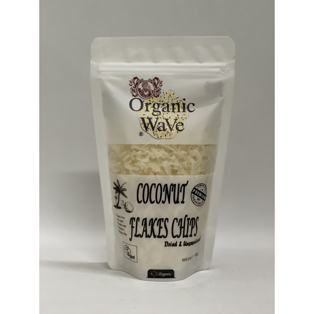 Organic Wave Coconut Flakes Chips 100gm | Shopee Malaysia