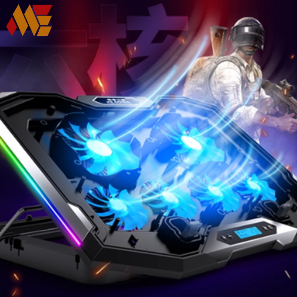 ICE COOREL K9 Gaming Cooler / RGB Breathing LED 6 Fans Cooling Pad ...